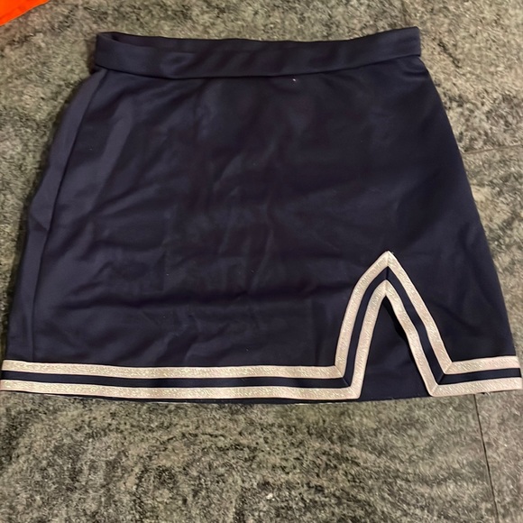 Skirts | Navy Blue Cheer Skirt With Slit | Poshmark